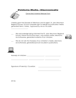 Fillable Online Publicity/Media/Electronically Generated Material ...