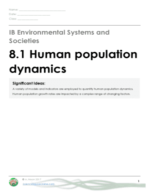 Fillable Online 8.1 Human population dynamics - IB ESS by Science Sauce ...