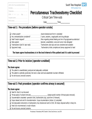 Fillable Online 22.6 Checklist for Tracheostomy Care and Sample ... Fax ...