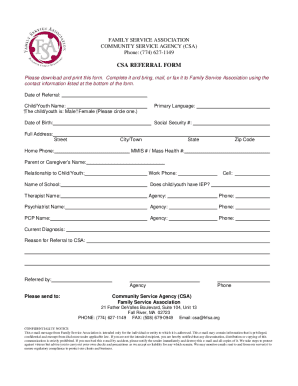 Fillable Online CSA Referral Form fillable 4-20.docx Fax Email Print ...