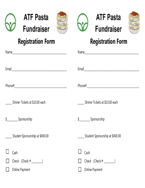 Fillable Online Fun Pasta FundraisingSchool FundraiserFundraisers for ...