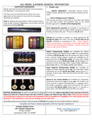 Fillable Online image aausports Medals & Ribbons Order Form - Amateur ...