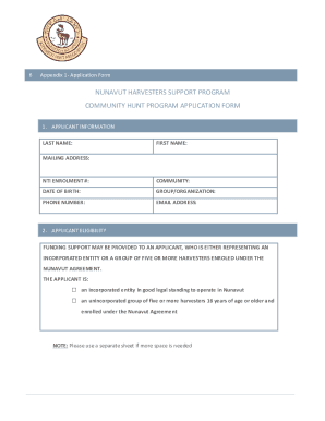 Fillable Online NHSP COMMUNITY HUNT PROGRAM MANUAL Fax Email Print ...