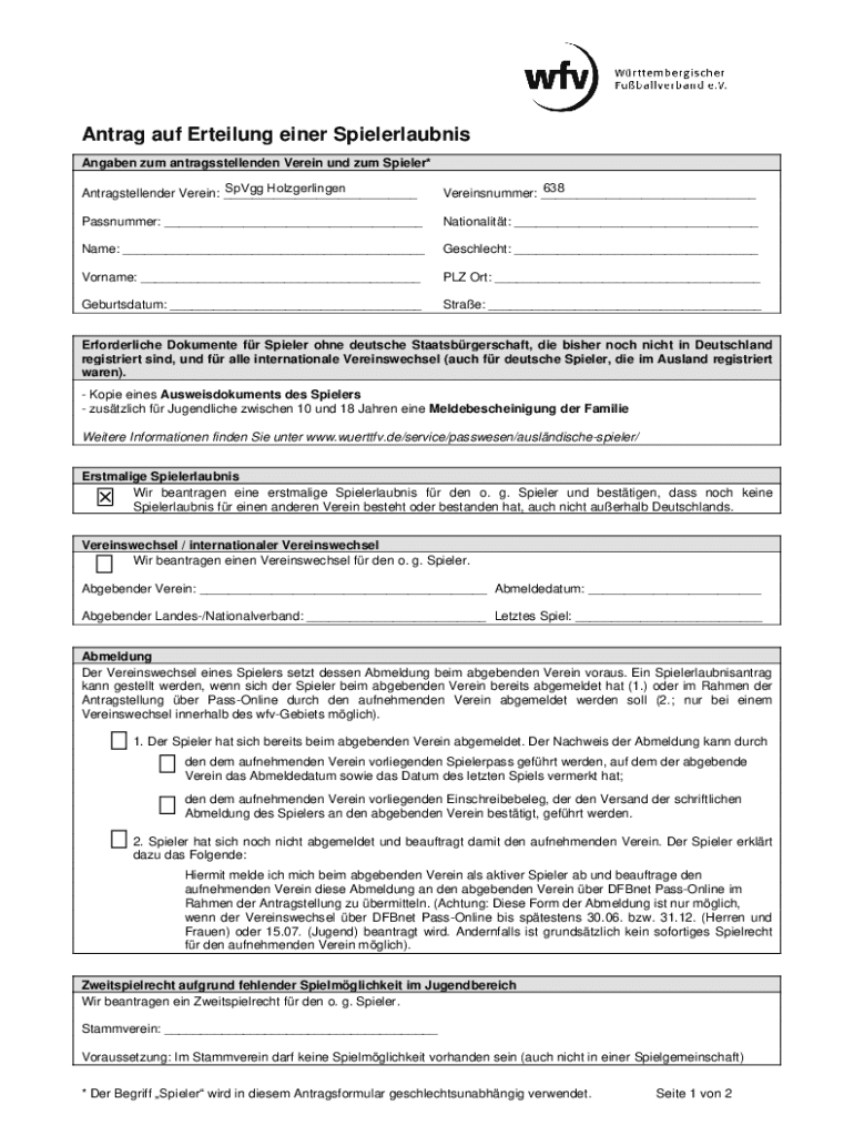 Ausfüllbar Online wfv mit Logo schwarz-wei Fax Email Drucken - pdfFiller