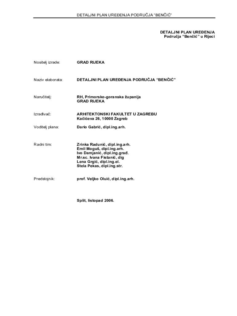 Fillable Online detaljni plan ureenja podruja beni - Grad Rijeka Fax ... Fillable Online detaljni plan ureenja podruja beni - Grad Rijeka Fax ...