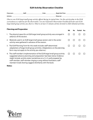 Fillable Online Using the Activity Observation Checklist - Virtual Lab ...