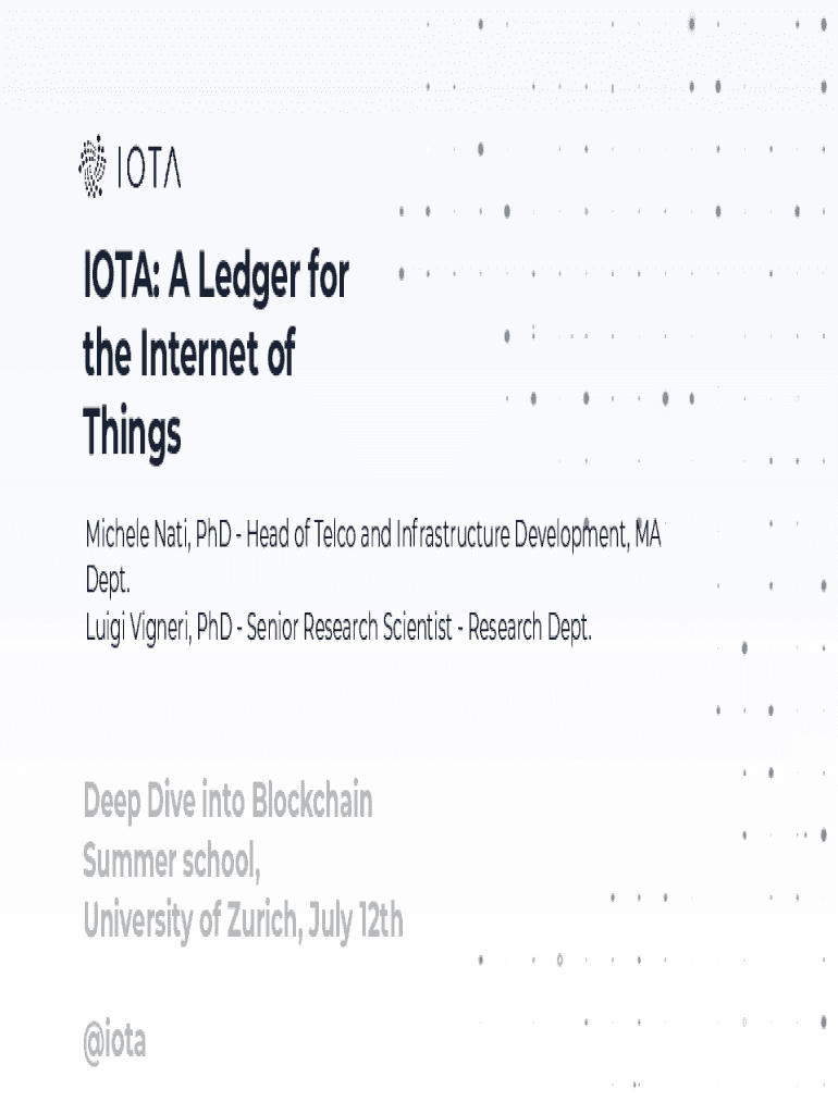 Fillable Online A Ledger for the Internet of Things - IOTA Fax Email ...