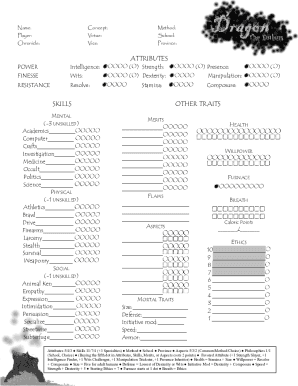 Fillable Online Dragon the Embers Character Sheet Fax Email Print ...