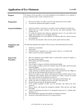 Fillable Online Application of Eye Ointment. Procedure Fax Email Print ...