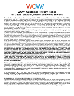 Fillable Online WOW! Business Customer Agreement Fax Email Print ...