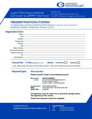 Fillable Online Lyon NEUROSCAN CLINCAL SCHOOL REGISTRATION FORM copy ...