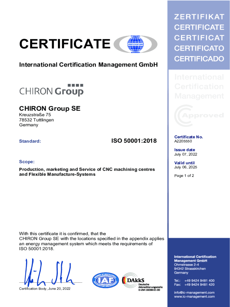 Fillable Online MANAGEMENT SYSTEM CERTIFICATE - Walter Tools Fax Email Print - pdfFiller