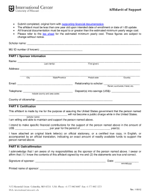 Fillable Online international jnu ac Affidavit of Support - US Visas ...