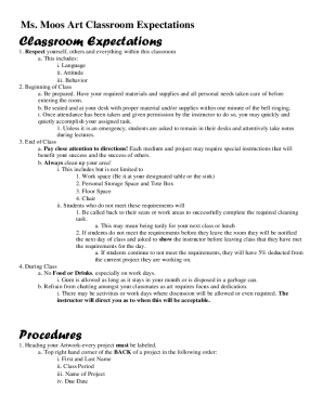 Fillable Online How to Set Behaviour Expectations in the Classroom Fax ...
