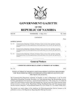 Fillable Online 4946 - GOVERNMENT GAZETTE REPUBLIC OF NAMIBIA Fax Email ...