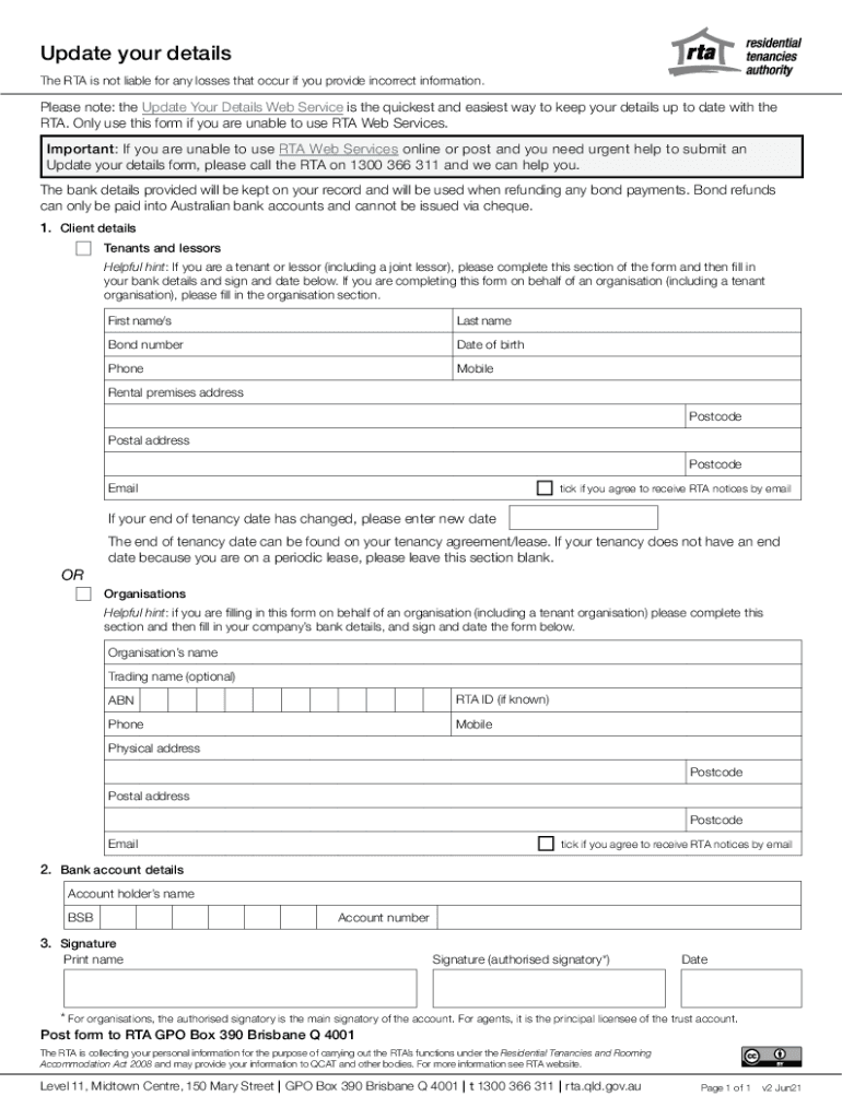 Fillable Online 4 Refund of rental bond (Form 4) - Rogato Real Estate ...