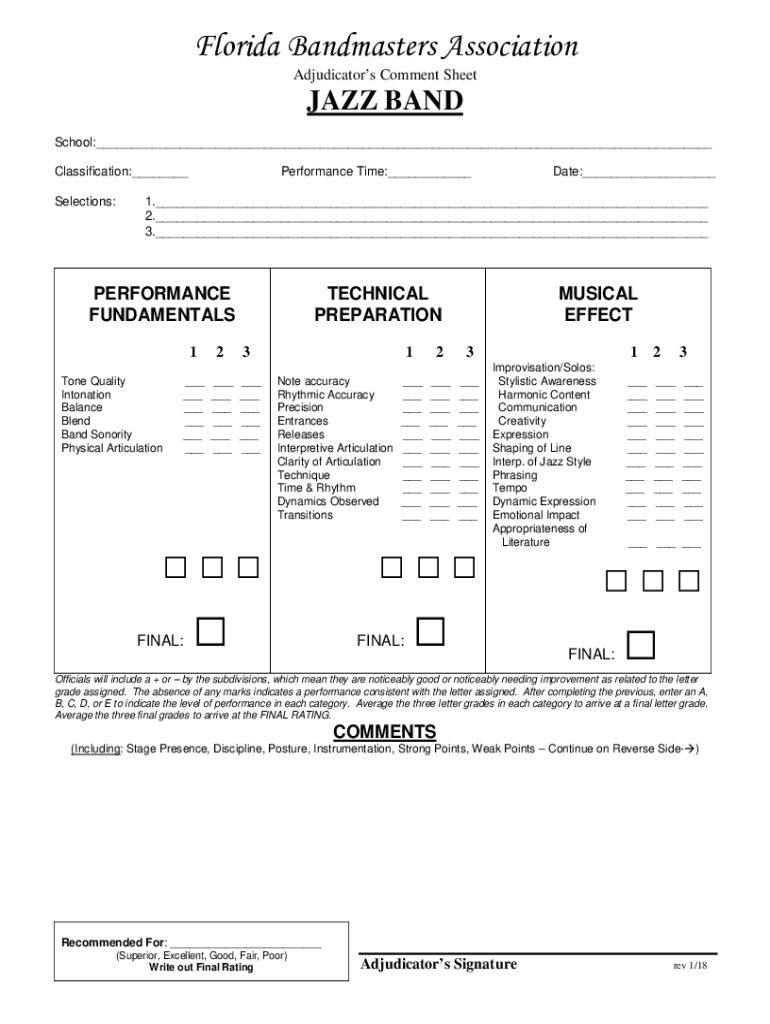 Fillable Online fba flmusiced FBA Adjudication Sheets Fax Email Print ...