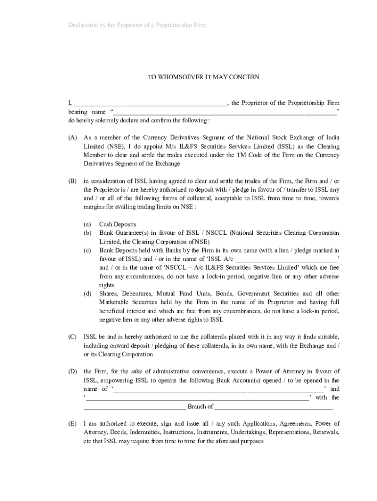 Fillable Online Annexure-XI Performa for proprietorship Affidavit on ...