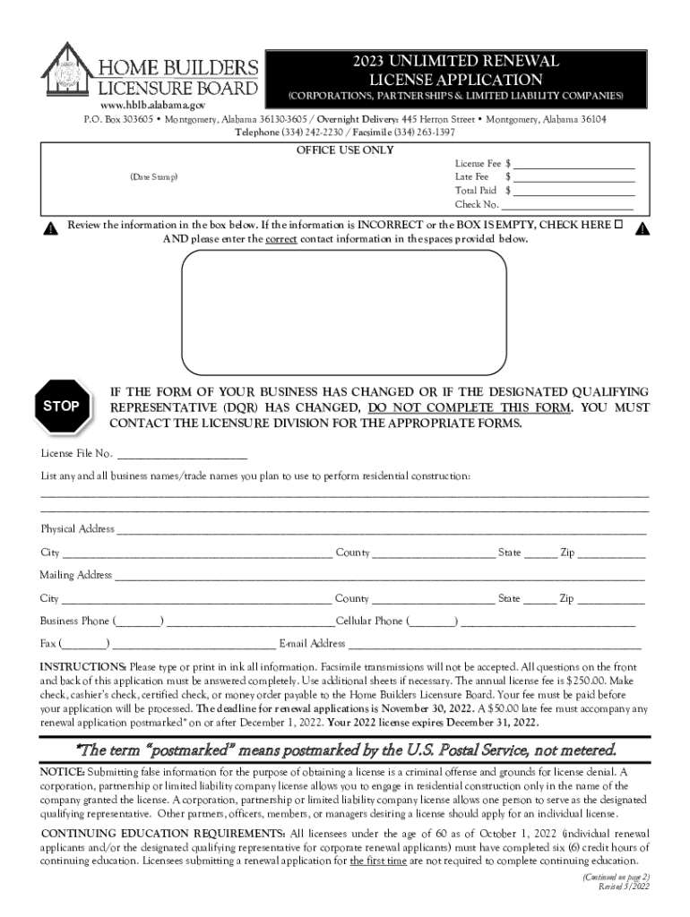 Fillable Online hblb alabama How to Get Licensed - Home Builders ...