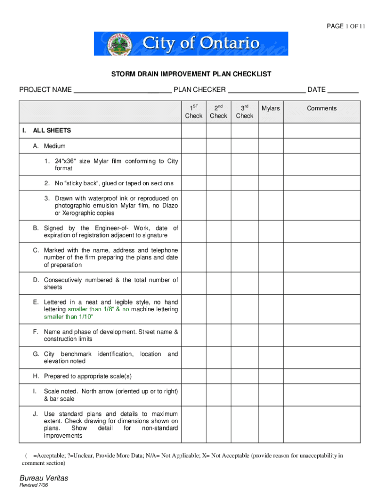 Fillable Online Phase I Drainage Report Checklist - Town of Castle Rock ...