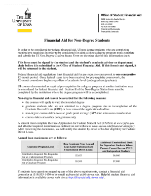 Fillable Online financialaid uiowa Non-Degree StudentsThe Office of ...