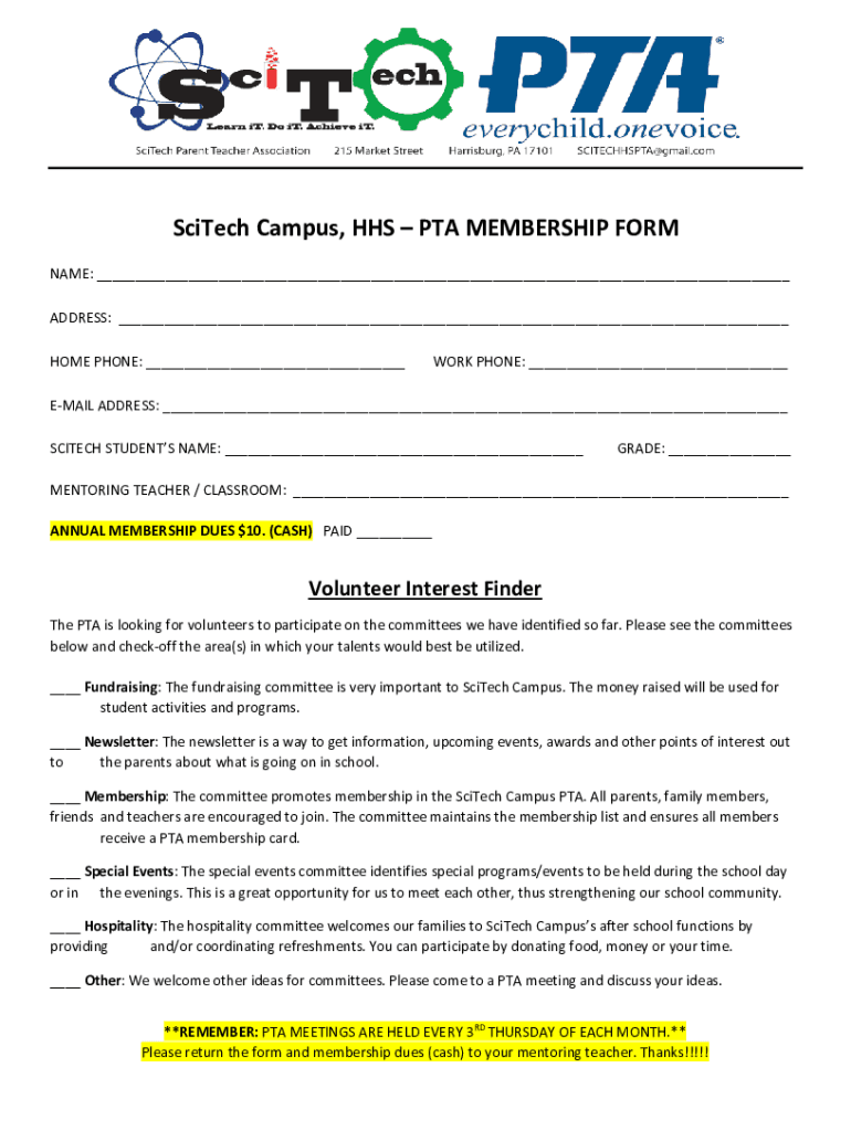 Fillable Online Bayside Tri-Campus PTA Membership Form Fax Email Print ...