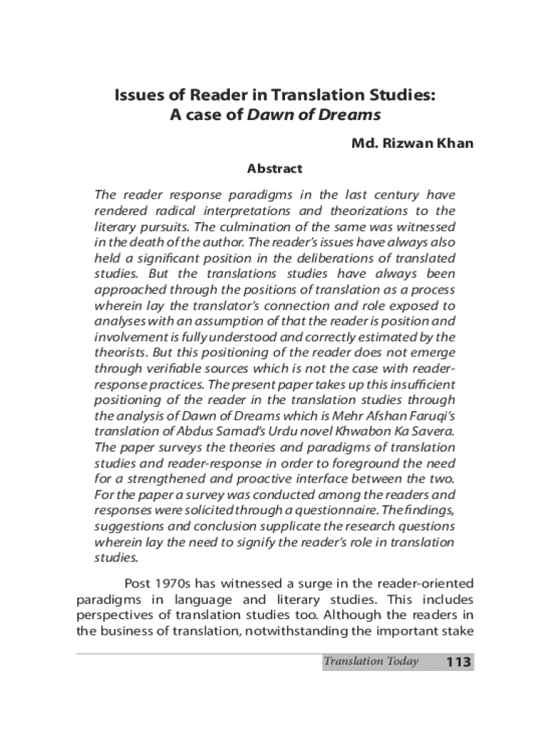 Fillable Online Re-texting as Translation: A Study Based on ...