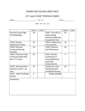 Fillable Online kearny high school army jrotc let 1 and 2 cadet ...