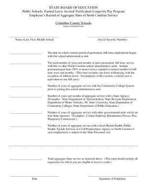 Fillable Online www2 columbus k12 nc 8. Human Resources - North Carolina State Archives Fax ...