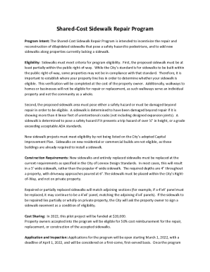 Fillable Online Sidewalk and street hazard inspection policy: 24 Jul ...