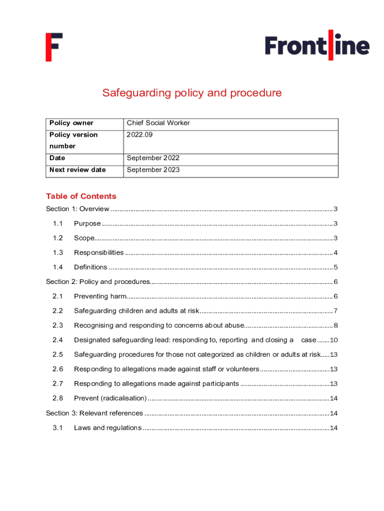 Fillable Online thefrontline org Information Sharing Policy All Sites ...