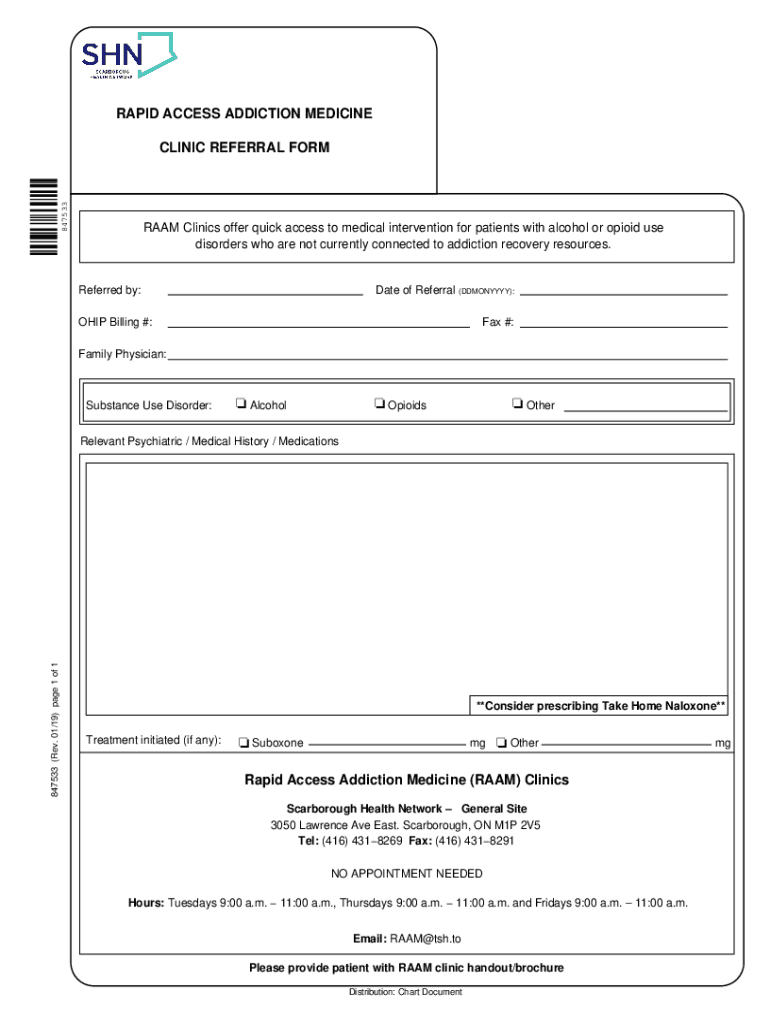 Fillable Online RAAM Clinic Referral Form Fax Email Print - pdfFiller