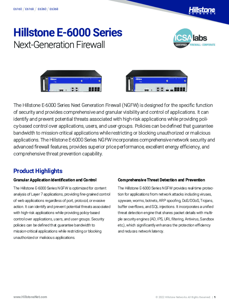 Fillable Online Hillstone Networks E-Series next generation firewalls ...