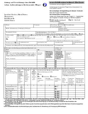 Ausfüllbar Online Antrag auf Gewhrung einer Beihilfe zu Aufwendungen fr ... Fax Email Drucken ...