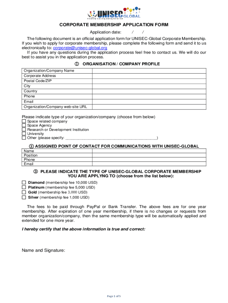 Fillable Online Corporate Membership Application FormHedge Fund Fax Email Print - pdfFiller