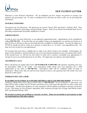 Fillable Online Welcome Letter and New Patient PaperworkTopline MD Fax ...