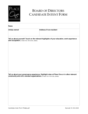Fillable Online Candidate Intent Form Fax Email Print - pdfFiller