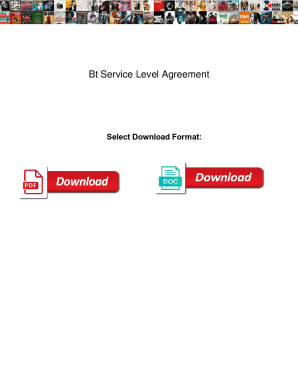 Fillable Online Bt Service Level Agreement. Bt Service Level Agreement ...
