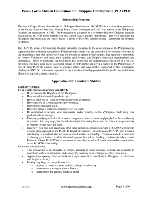 Fillable Online PEACE CORPS ALUMNI FOUNDATION FOR PHILIPPINE ...