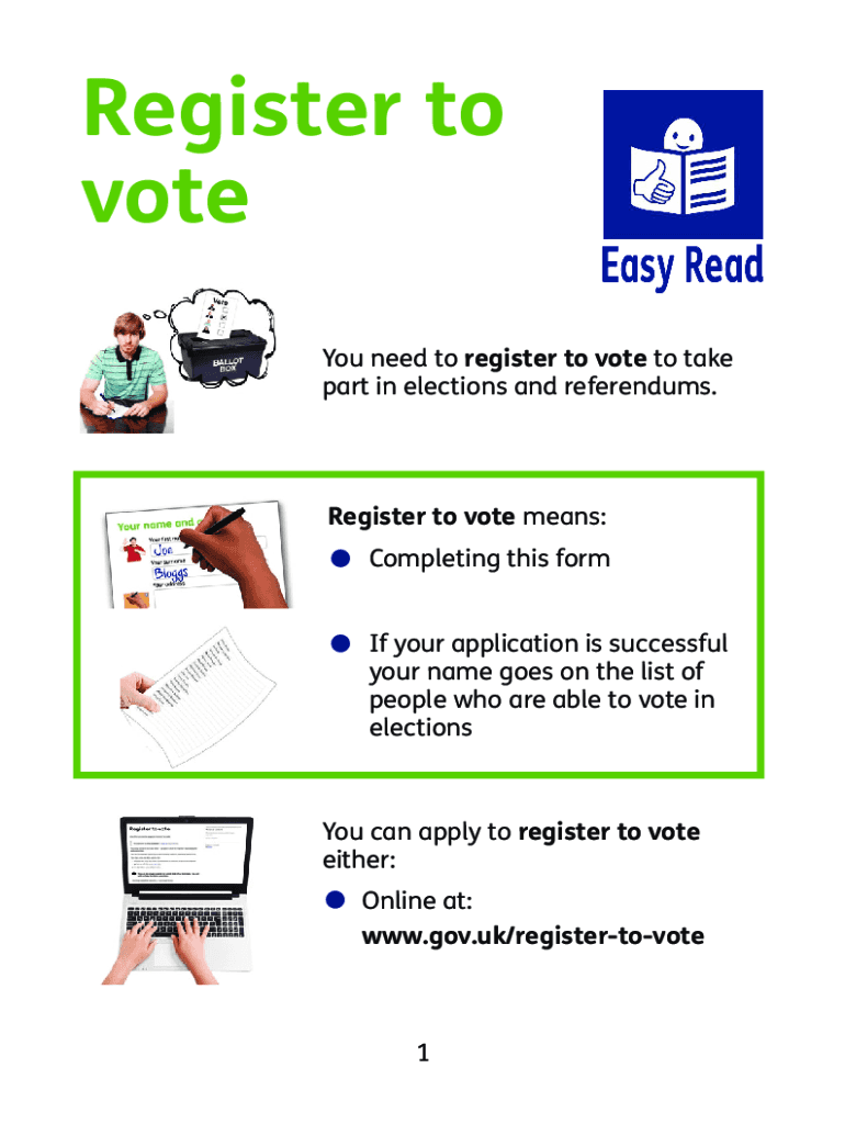 Fillable Online Easy read form - Register to vote Fax Email Print ...
