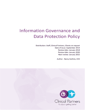Fillable Online Information Governance and Data Protection Policy Fax Email Print - pdfFiller