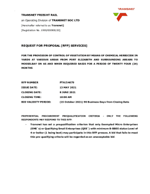 Fillable Online TFR TENDER List - All Items - Transnet Freight Rail Fax ...