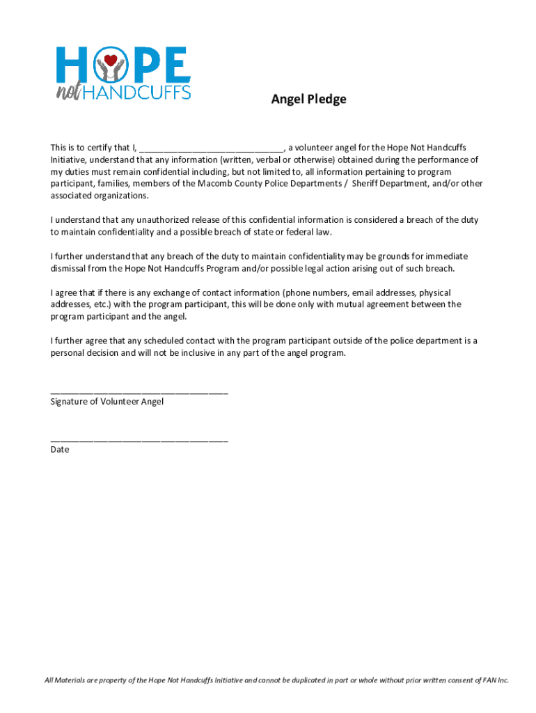 Fillable Online Families Against Narcotics launching Hope Not Handcuffs ...