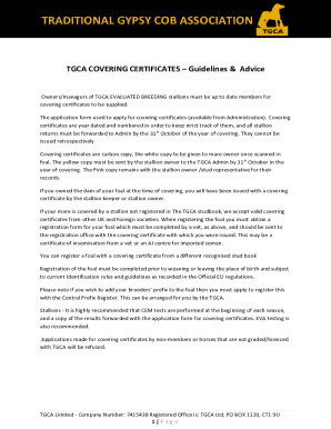 Fillable Online TGCA COVERING CERTIFICATES Fax Email Print - pdfFiller