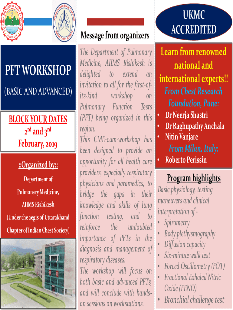Fillable Online aiimsrishikesh edu PFT WORKSHOP - AIIMS Rishikesh Fax Email Print - pdfFiller