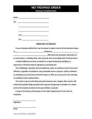 Fillable Online Directions for filling out Open Trespass Affidavit (PPD ...