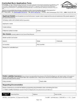 Fillable Online Controlled Burn Application Form Fax Email Print ...