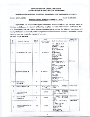 Fillable Online freshersnow.com GGH Kakinada Vacancy Notification ...