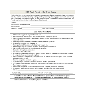 Fillable Online Definition Hot work is any process that may generate an ...