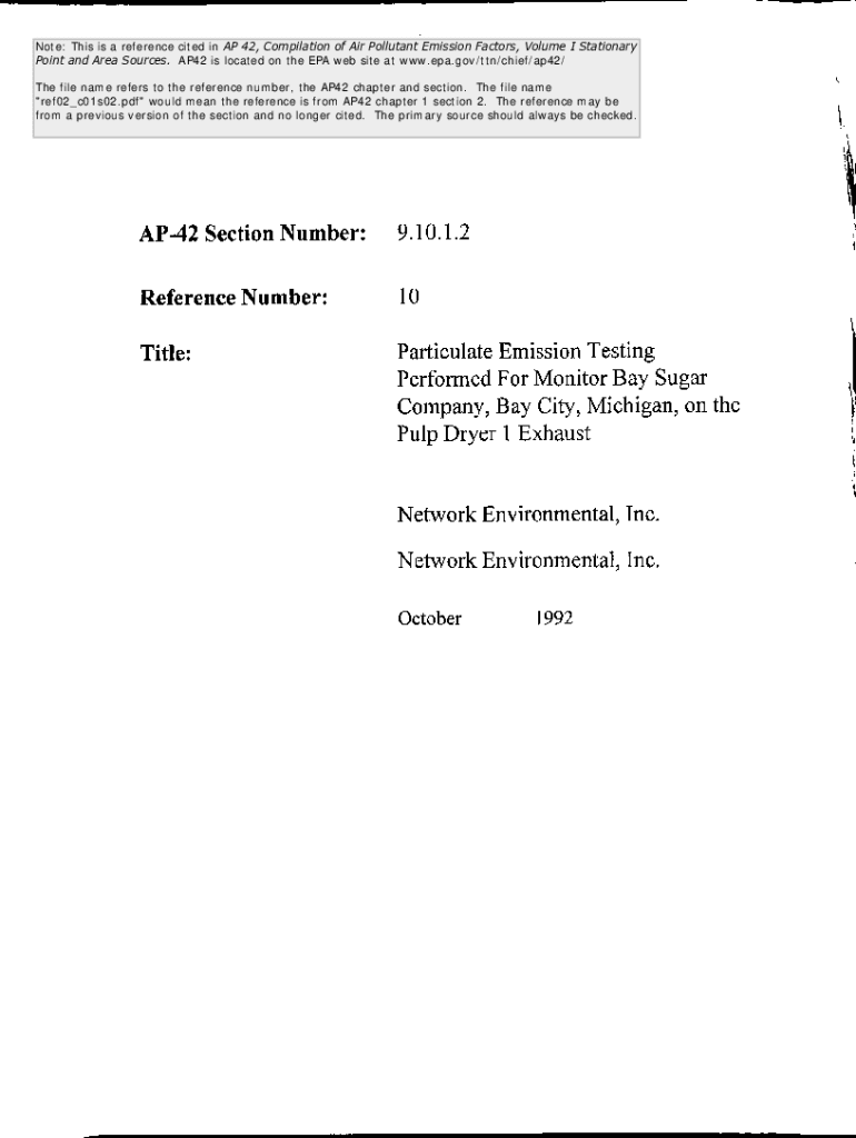 Fillable Online Get the free AP 42, Compilation of Air Pollutant ...